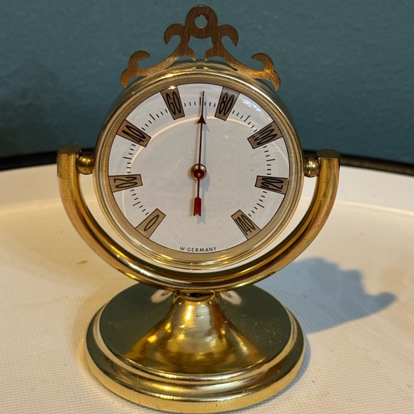 Accents | Vintage Brass Pedestal Desk Thermometer From West Germany ...